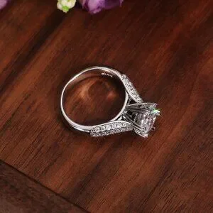 ️925 STERLING SILVER | Jewelry | Engagement Flower Anillos Pure Round ...
